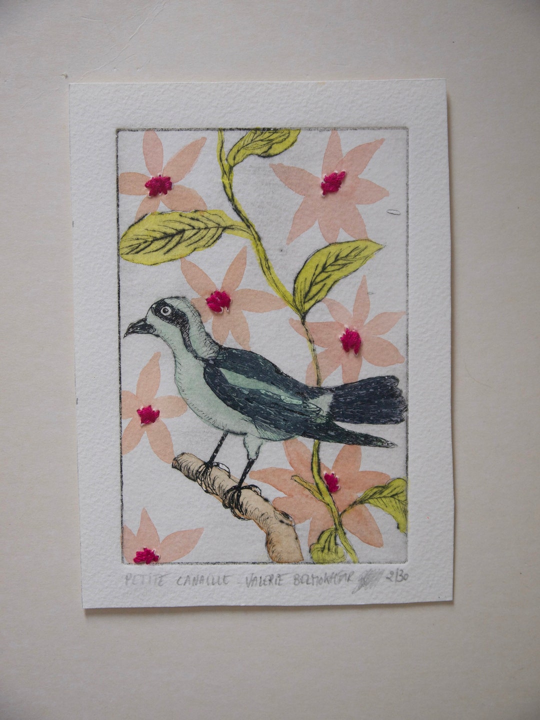 Bird Original Etching Printmaking of Bird - Etsy