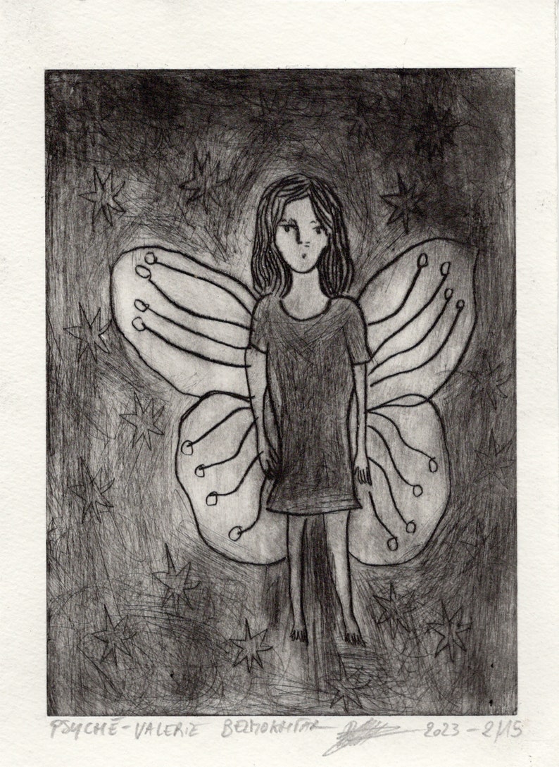 Psyche Mythology Original Etching Drypoint Psyché 2 Sur 15 - Etsy