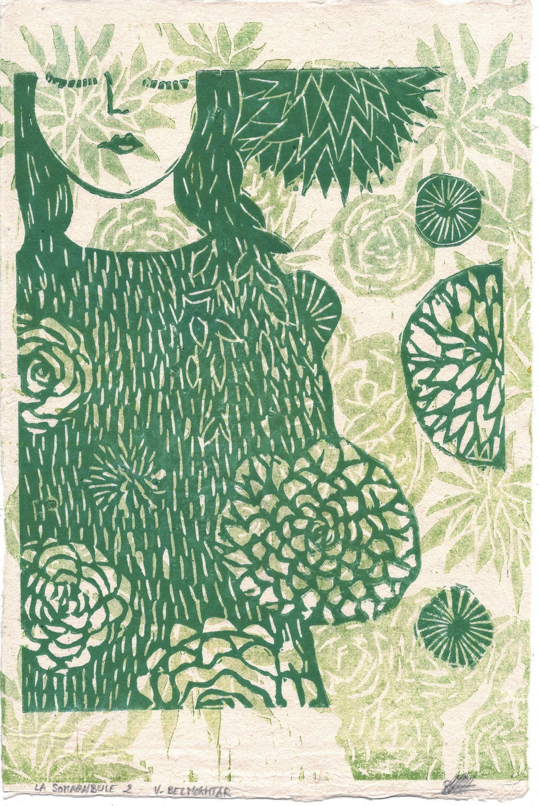 Original Lino the Sleepwalker 2 Printmaking - Etsy