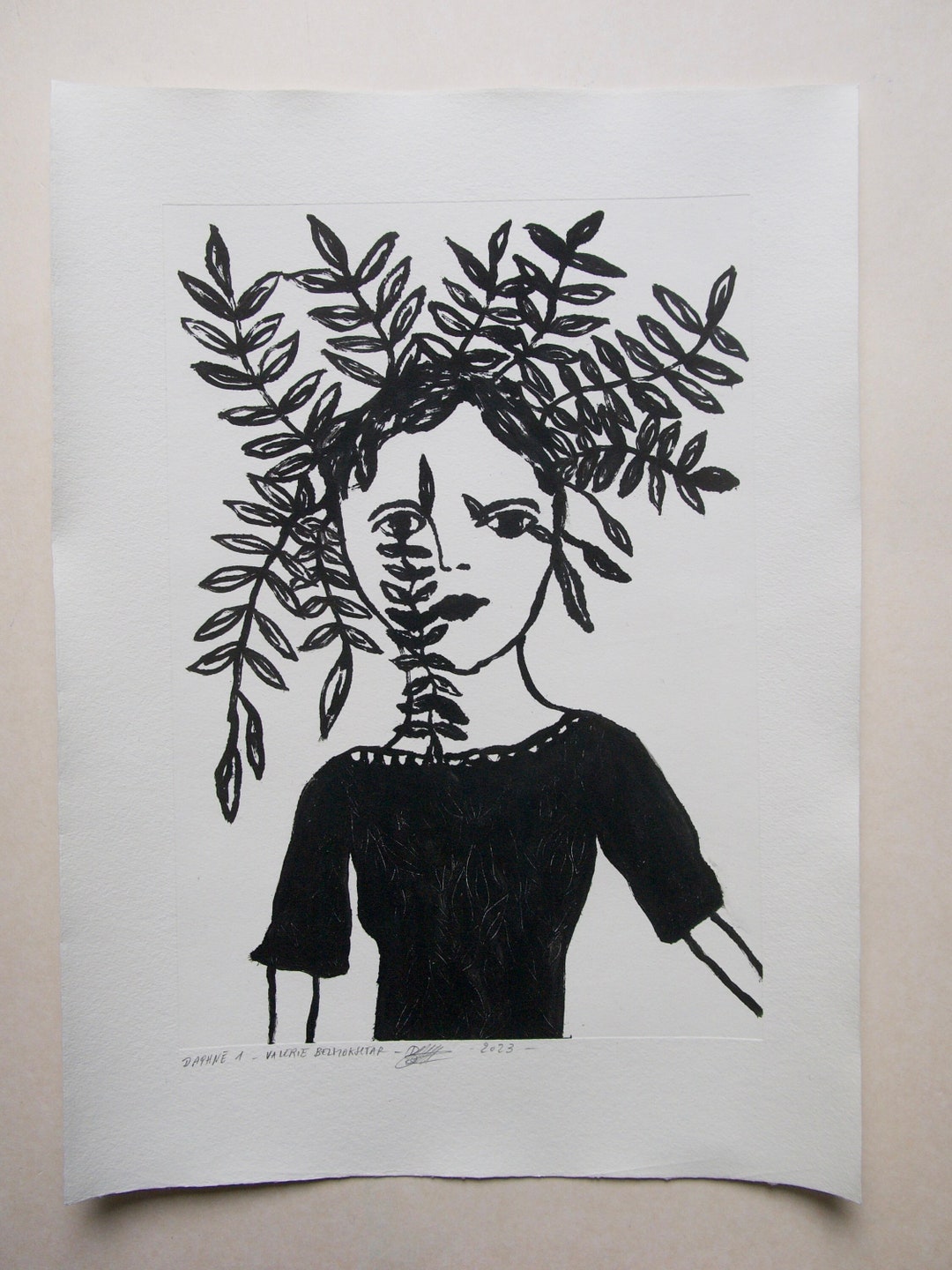 Daphné Mythology Monotype Daphne 1 Mythology Engraving Original Unique ...