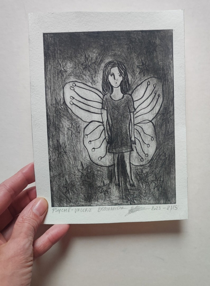 Psyche Mythology Original Etching Drypoint Psyché 2 Sur 15 - Etsy