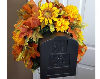 Fall mailbox swag | Etsy
