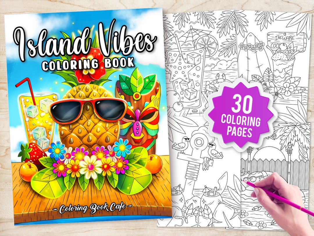 Island Vibes Coloring Book - Etsy
