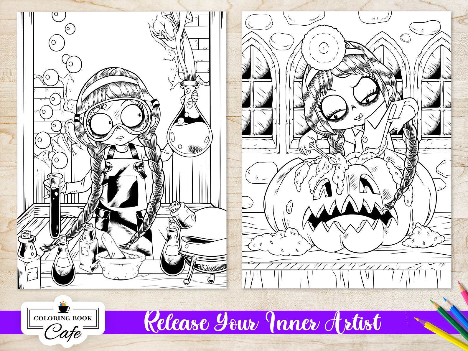 Creepy Angelica Coloring Book For Adults Etsy