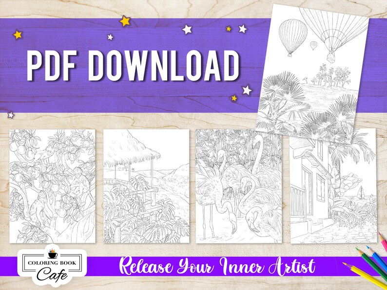 Island Life Coloring Book for Adults - Etsy