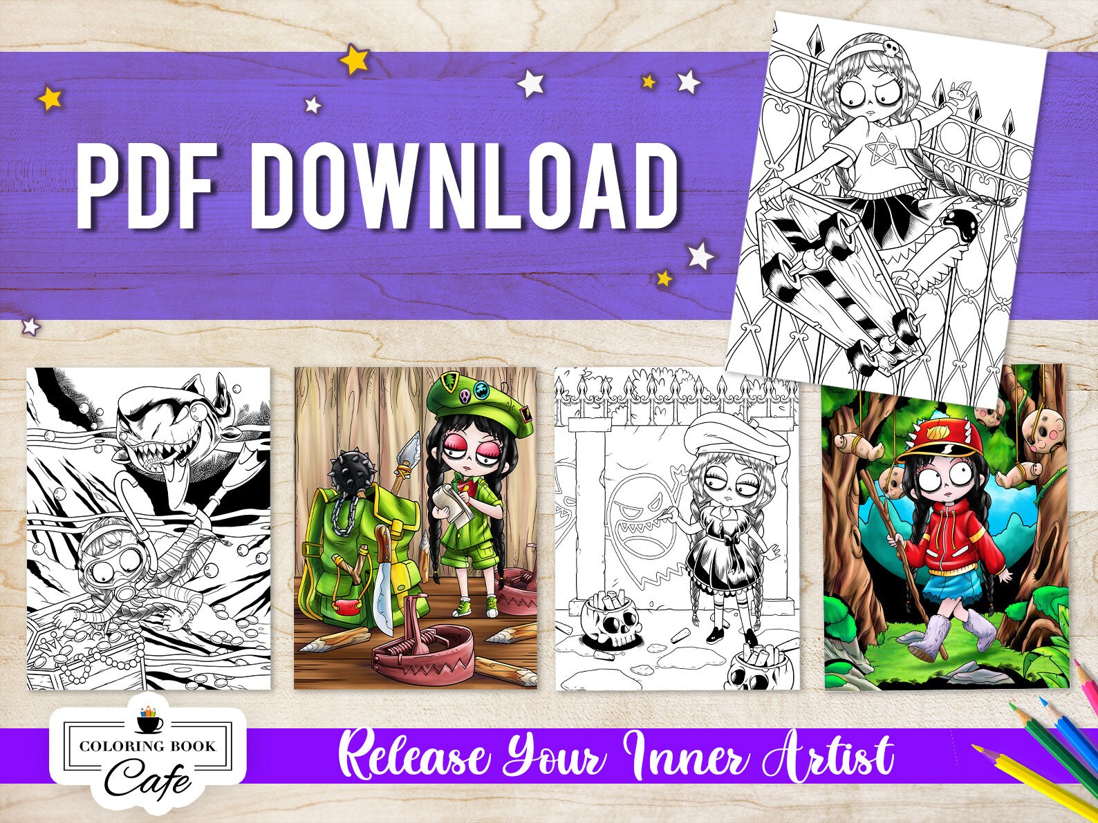Creepy Angelica Summer Adventures Adult Coloring Book Etsy