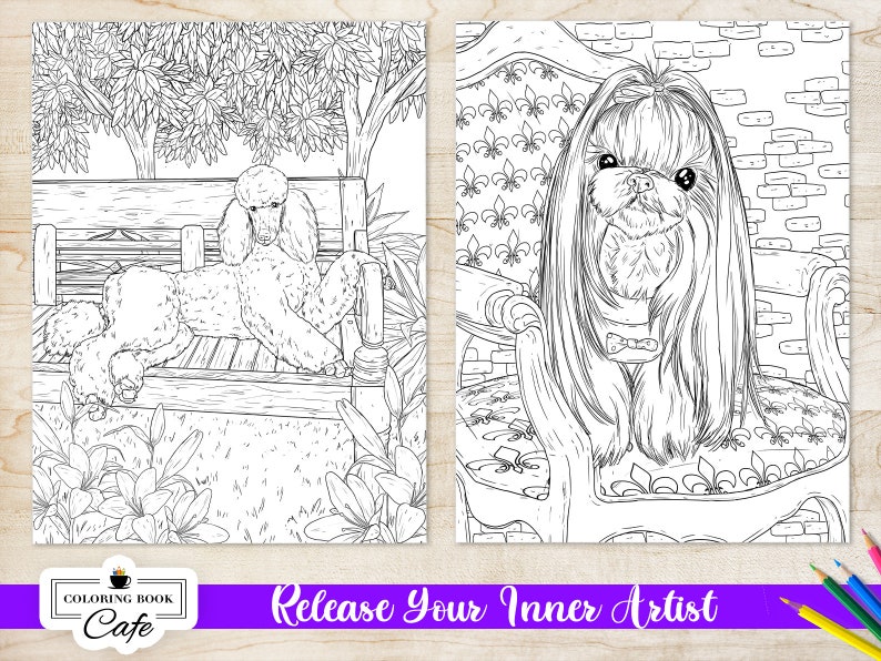 Amazing Dogs Coloring Book for Adults (Download Now) - Etsy