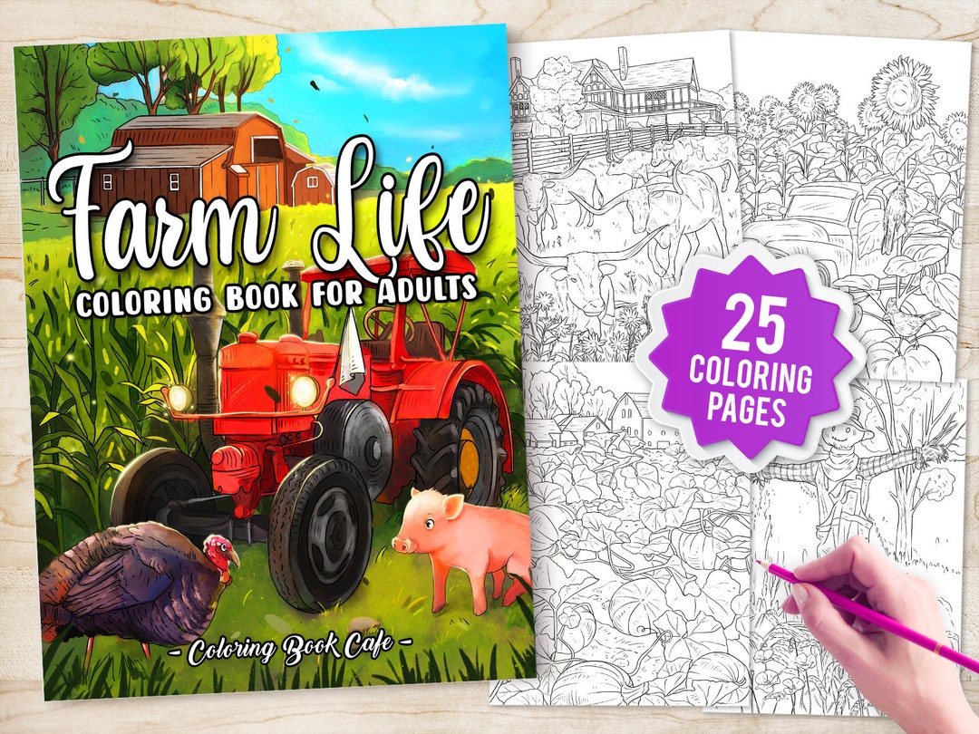 Farm Life Coloring Book for Adults - Etsy