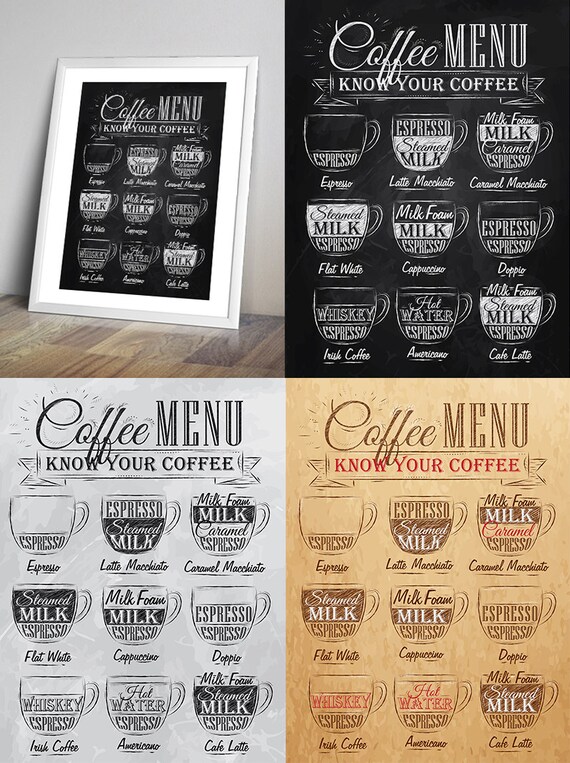 Coffee Menu - Etsy
