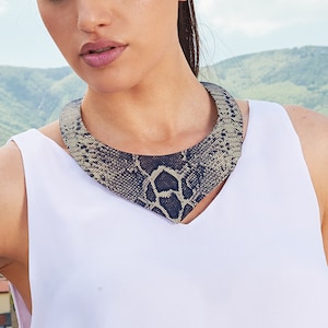 Necklace Snake Leather, Snake Collar, Snake Leather Collar, Animal ...