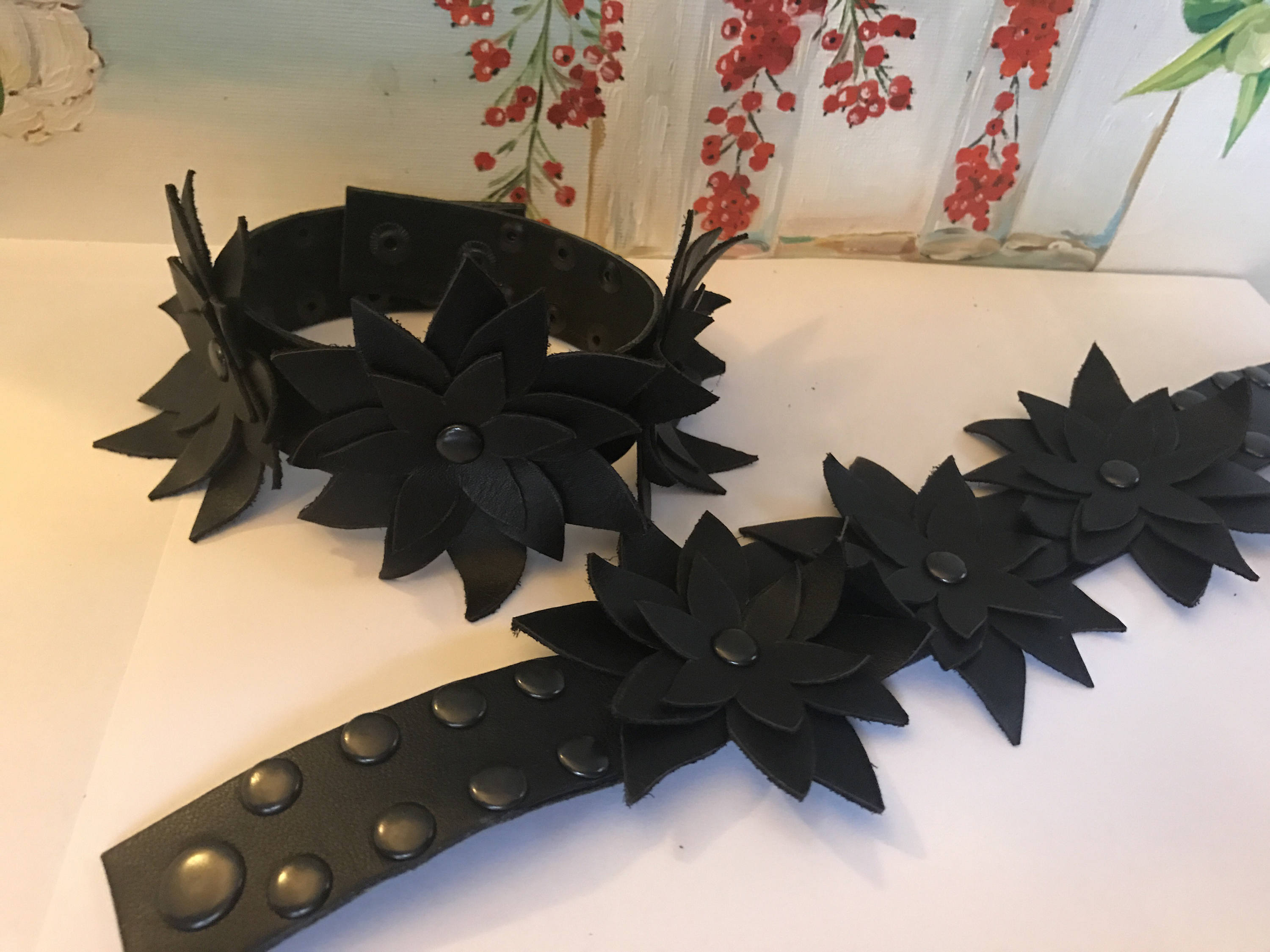 Leather Shoes Accessory Leather Flower Accessories Shoes - Etsy