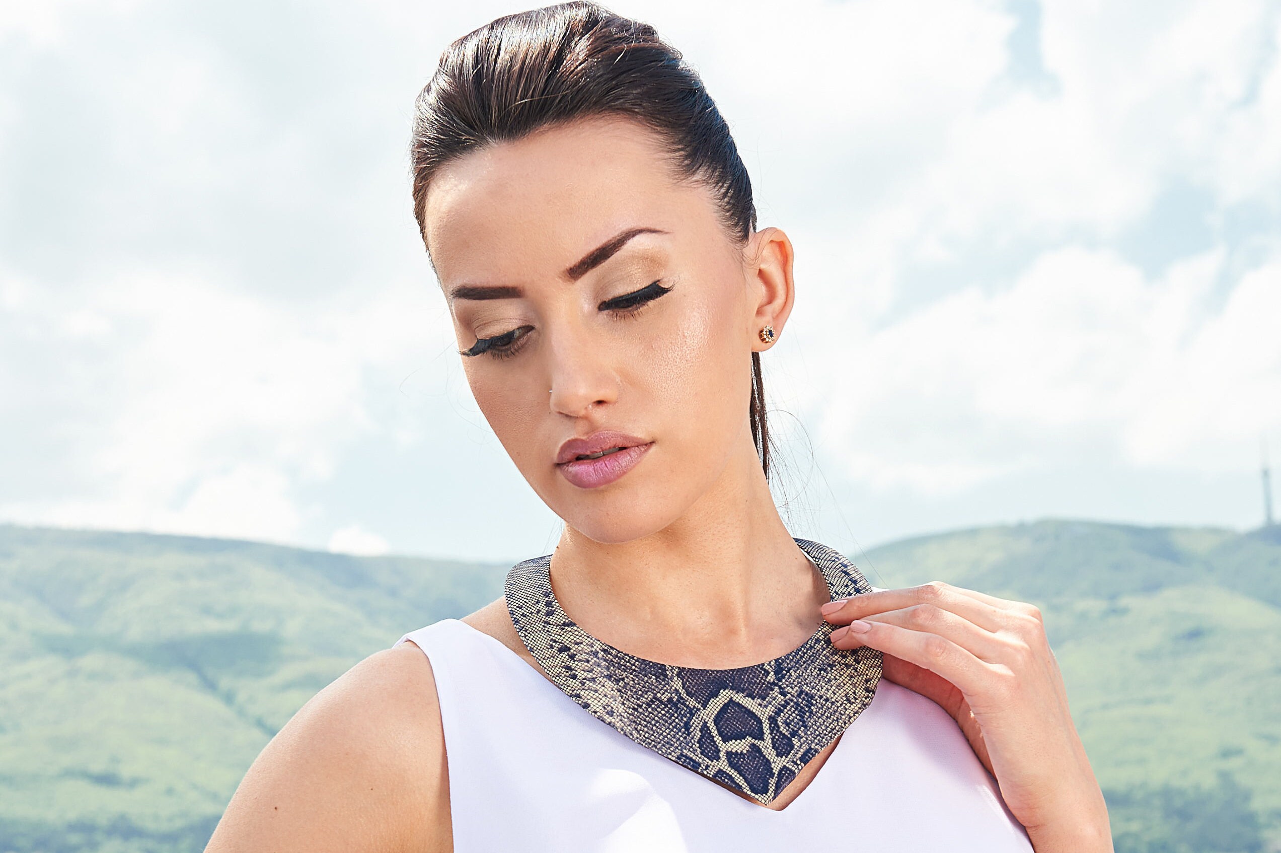 Necklace Snake Leather Snake Collar Snake Leather Collar - Etsy