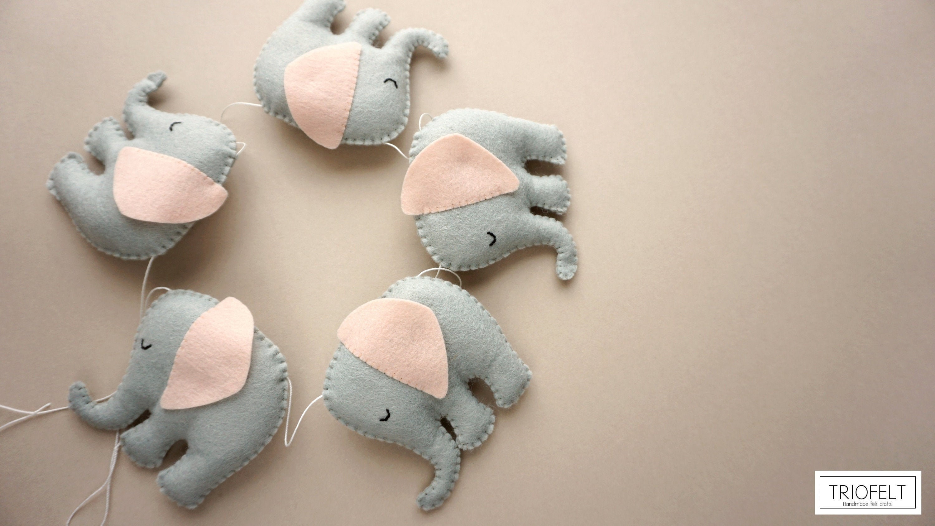 Felt Elephant Garland Felt Elephant Bunting Elephant | Etsy