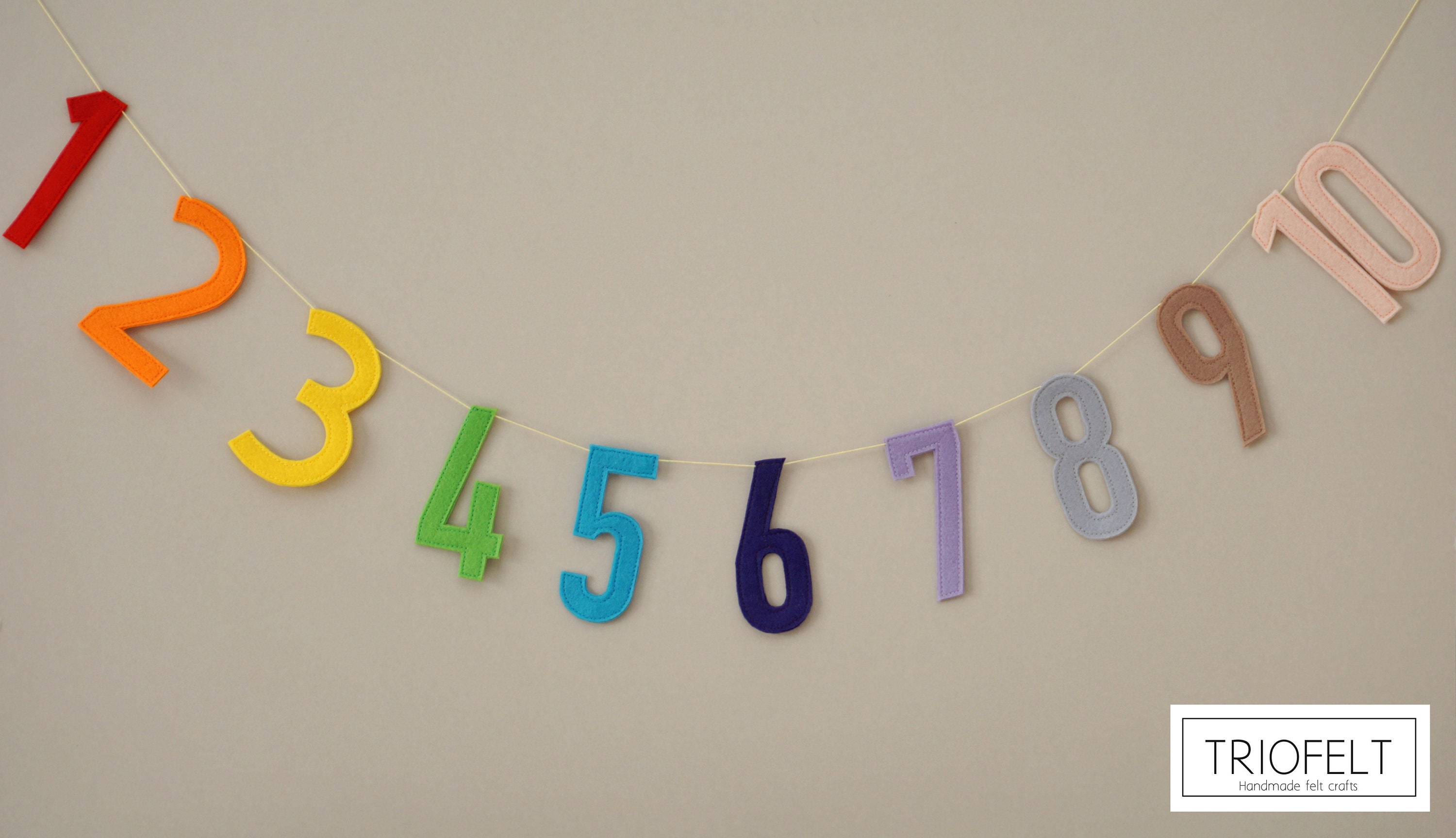 Numbers Garland Felt Numbers Playroom Garland Felt Number | Etsy