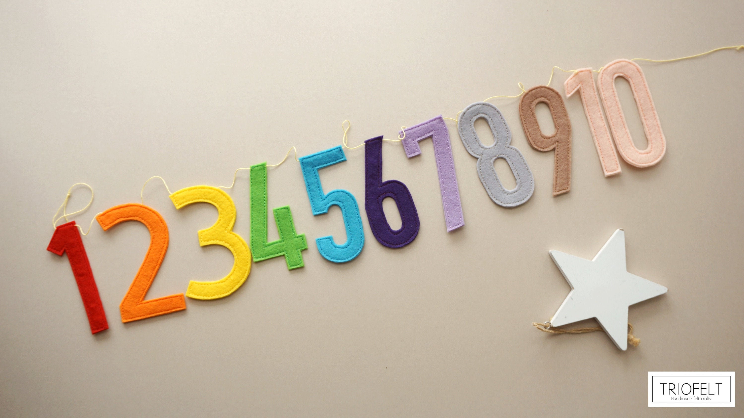Numbers Garland Felt Numbers Playroom Garland Felt Number | Etsy