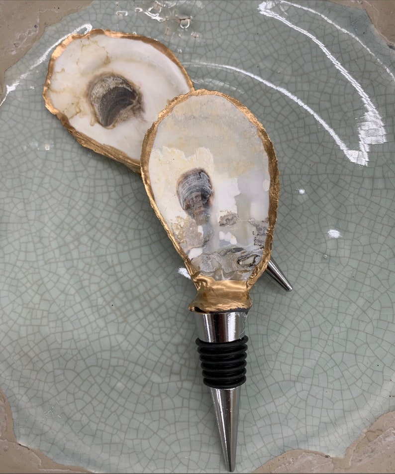 Oyster Shell Wine Bottle Stopper - Etsy