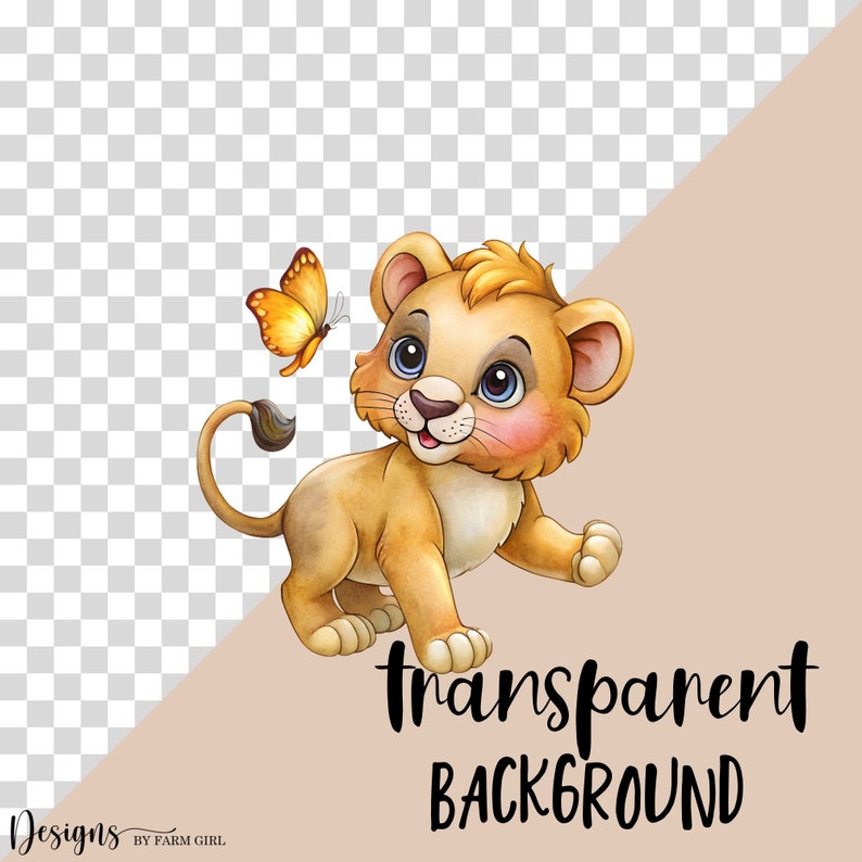 Cute Baby Animals Clipart, Baby Animal PNG, Watercolor Animal Clipart ...