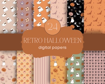 Halloween Digital Paper Pink Halloween Scrapbook Paper Spider - Etsy