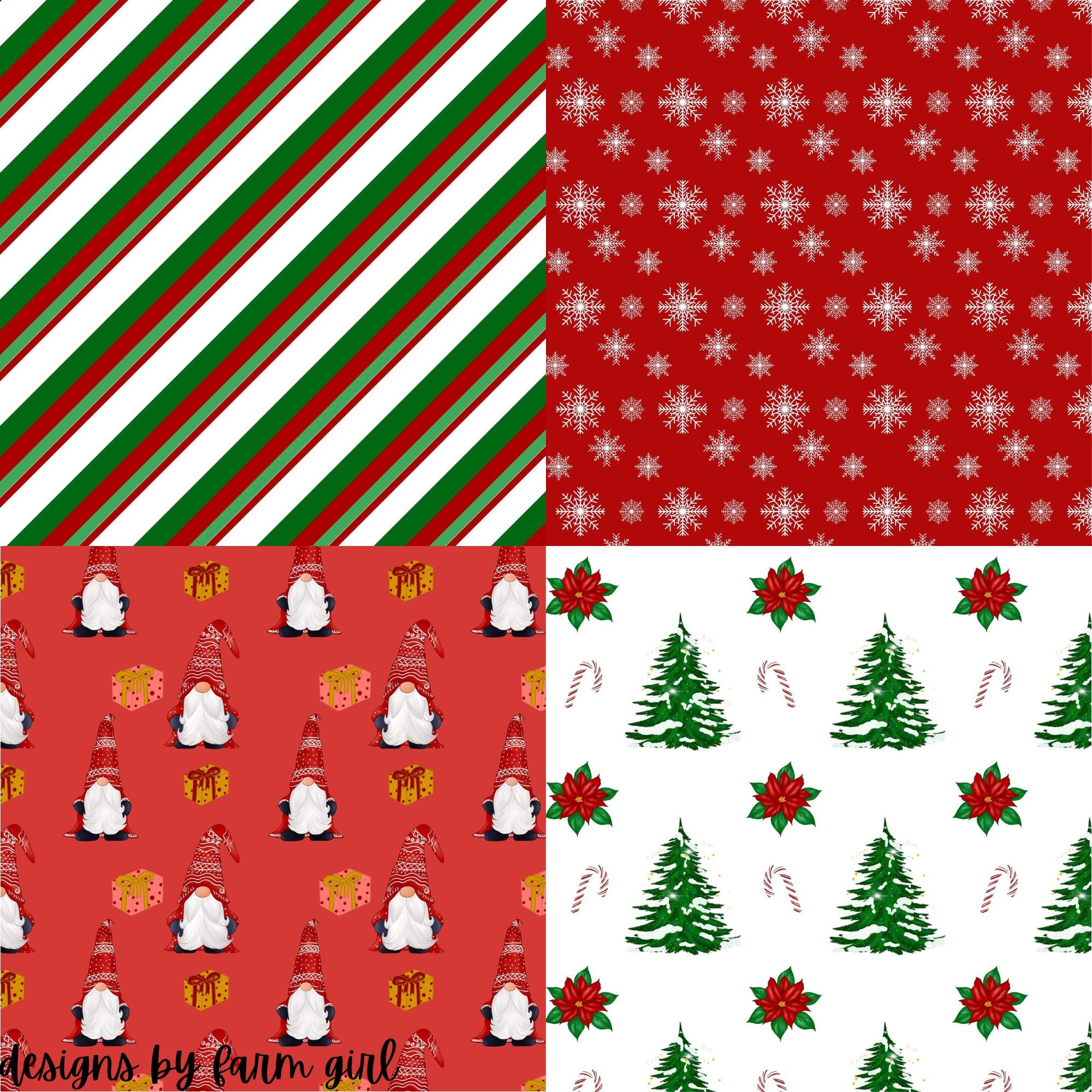 Christmas Gnomes Digital Paper Pack Christmas Paper Pack - Etsy