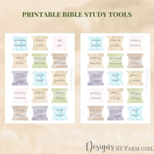 Printable Bible Study Bundle, Printable Bible Tabs, Bible Reading ...
