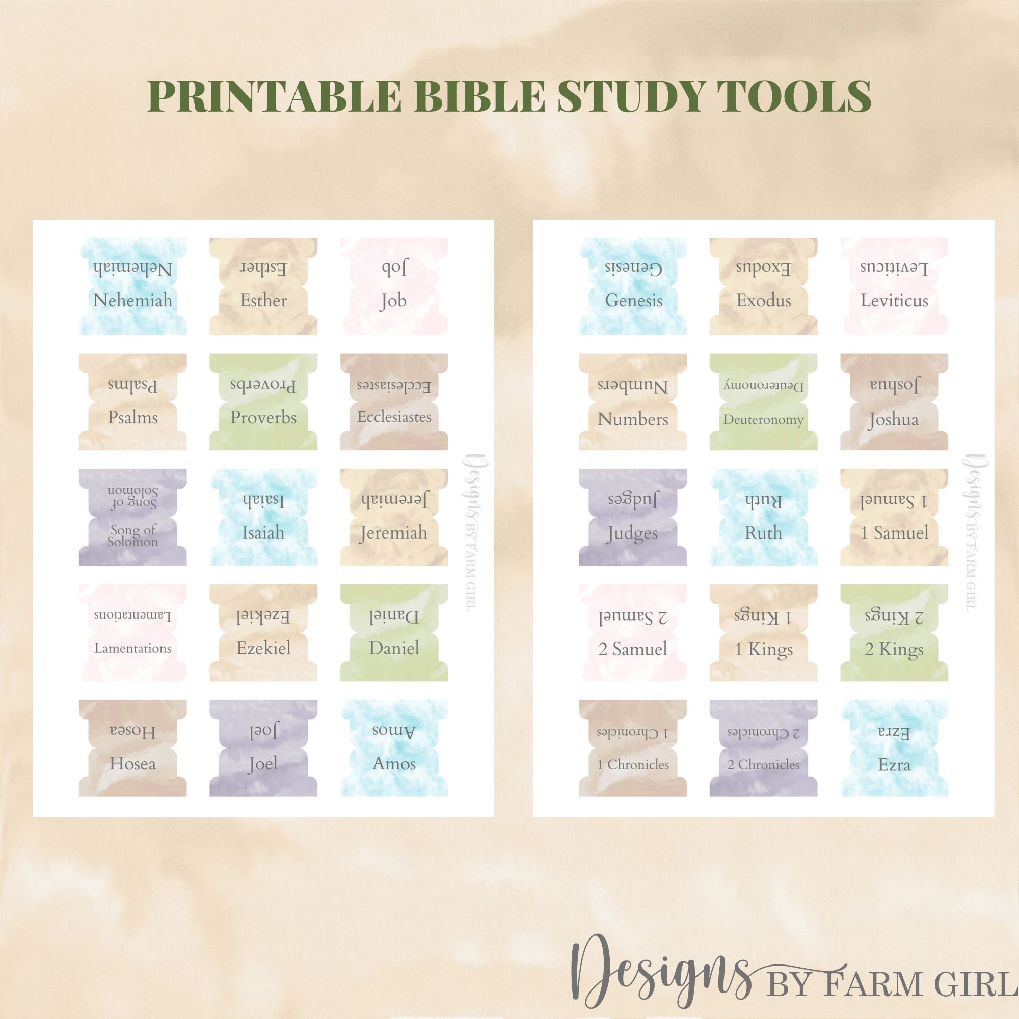 Printable Bible Study Bundle, Printable Bible Tabs, Bible Reading ...
