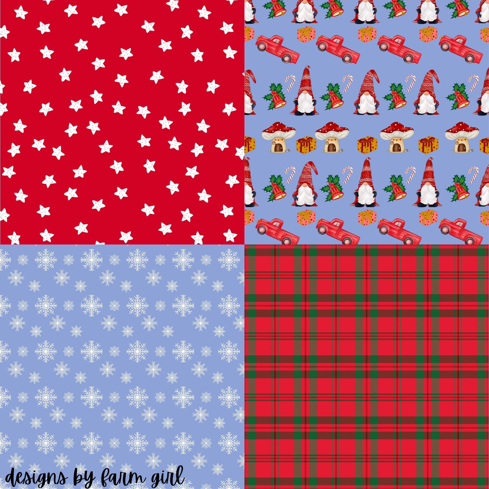 Christmas Gnomes Digital Paper Pack Christmas Paper Pack - Etsy