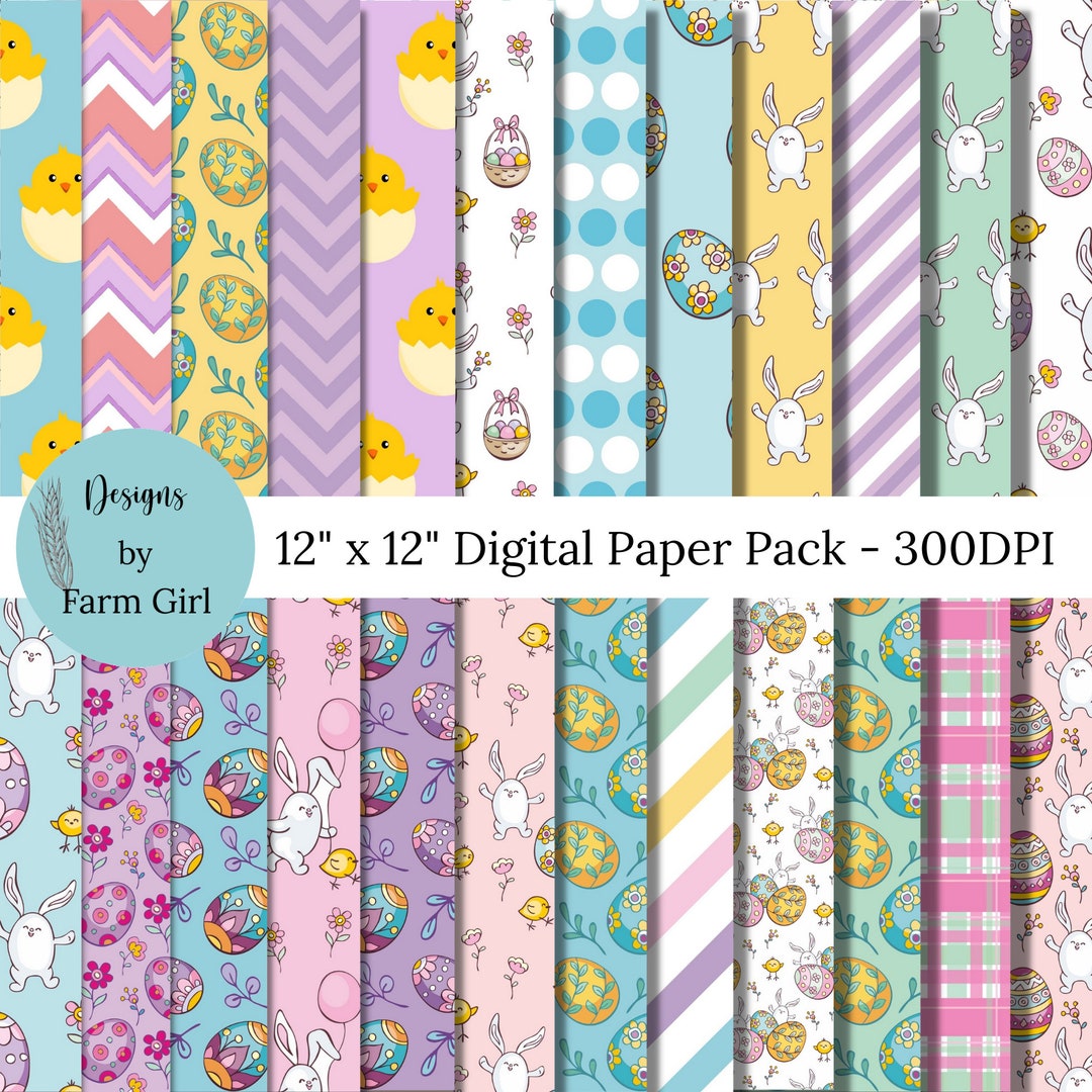 Digital Paper Pack Easter | Easter Scrapbook Papers | Easter and Spring ...