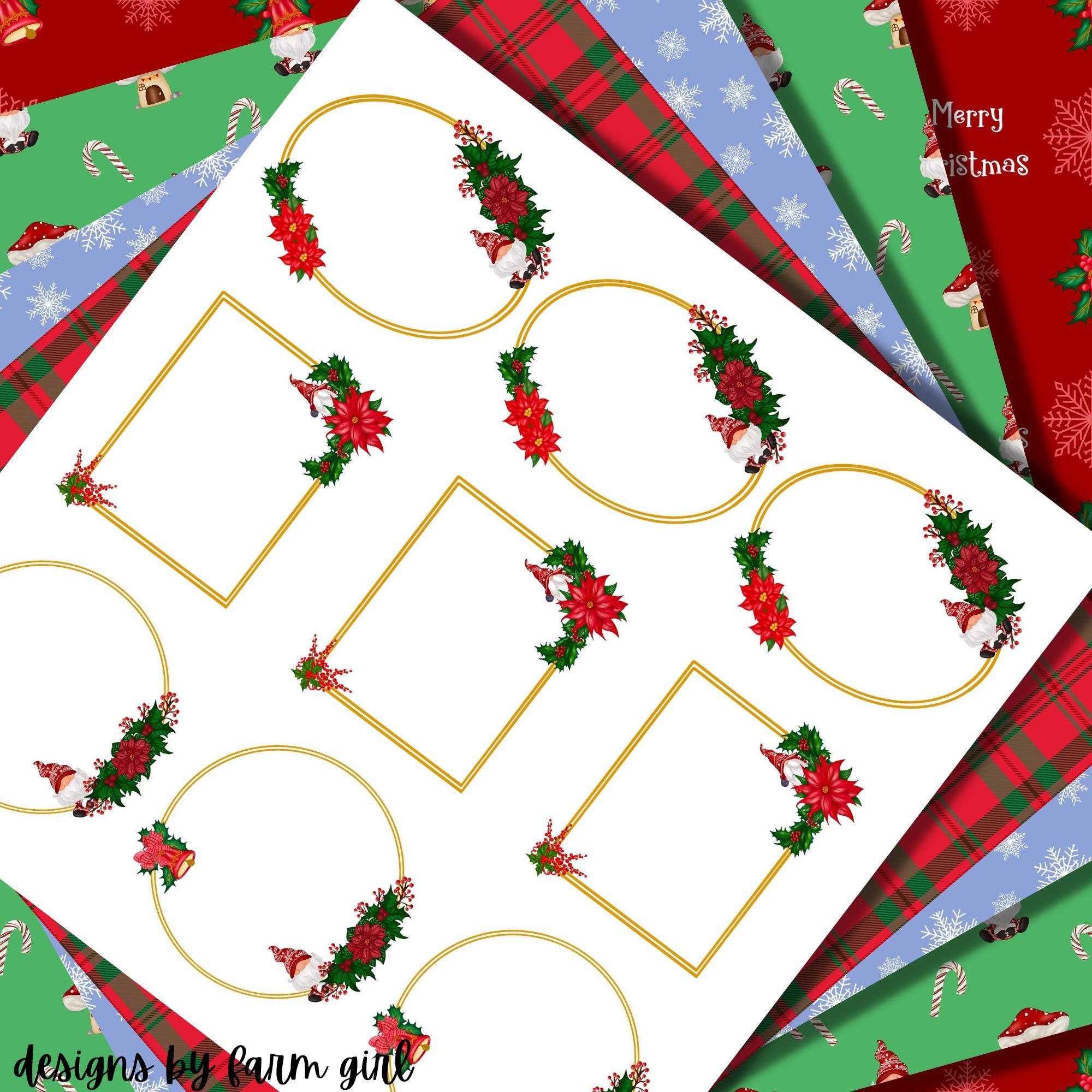Christmas Gnomes Digital Paper Pack Christmas Paper Pack - Etsy
