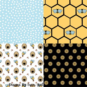 Honey Bee Digital Paper Pack | Bumble Bee Paper Pack | Bee Paper ...