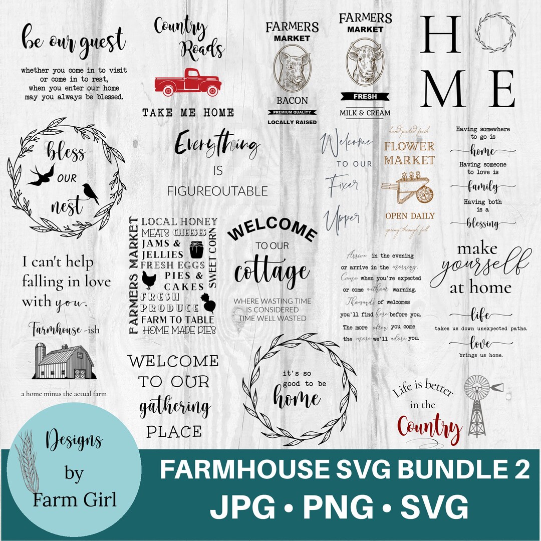 Farmhouse SVG Bundle | Farmhouse SVG Collection | Farmhouse Sign Bundle ...