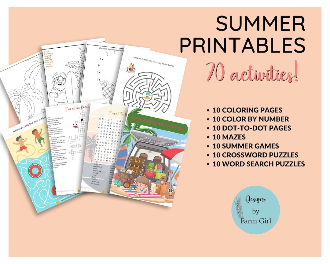 Summer Activities, Summer Printables, Summer Games, Summer Activity ...