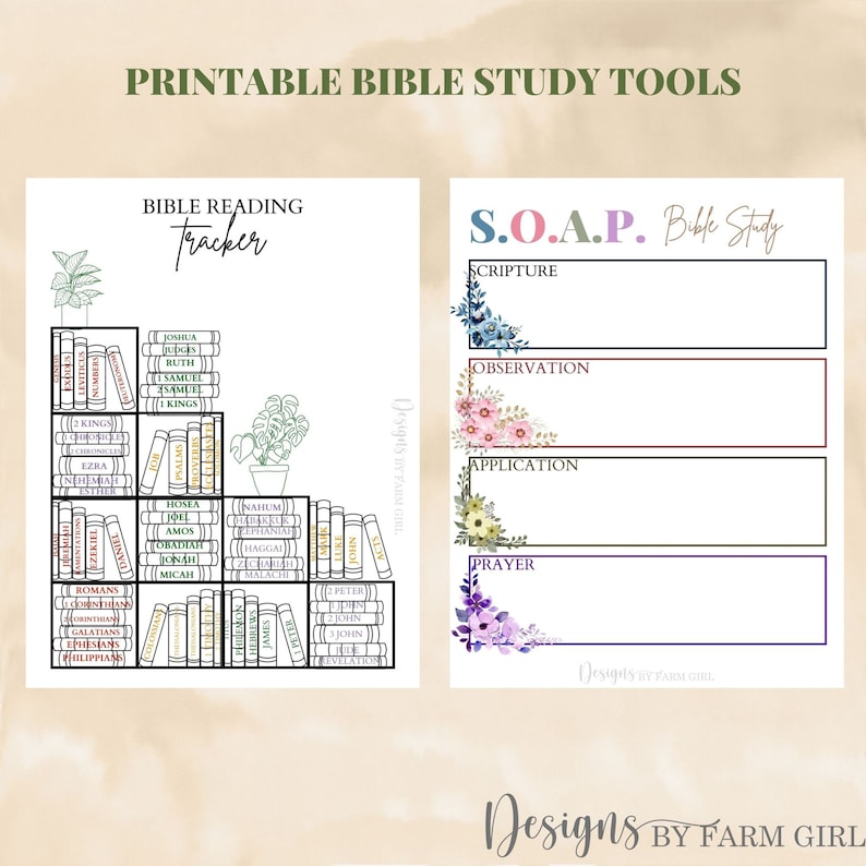 Printable Bible Study Bundle, Printable Bible Tabs, Bible Reading ...