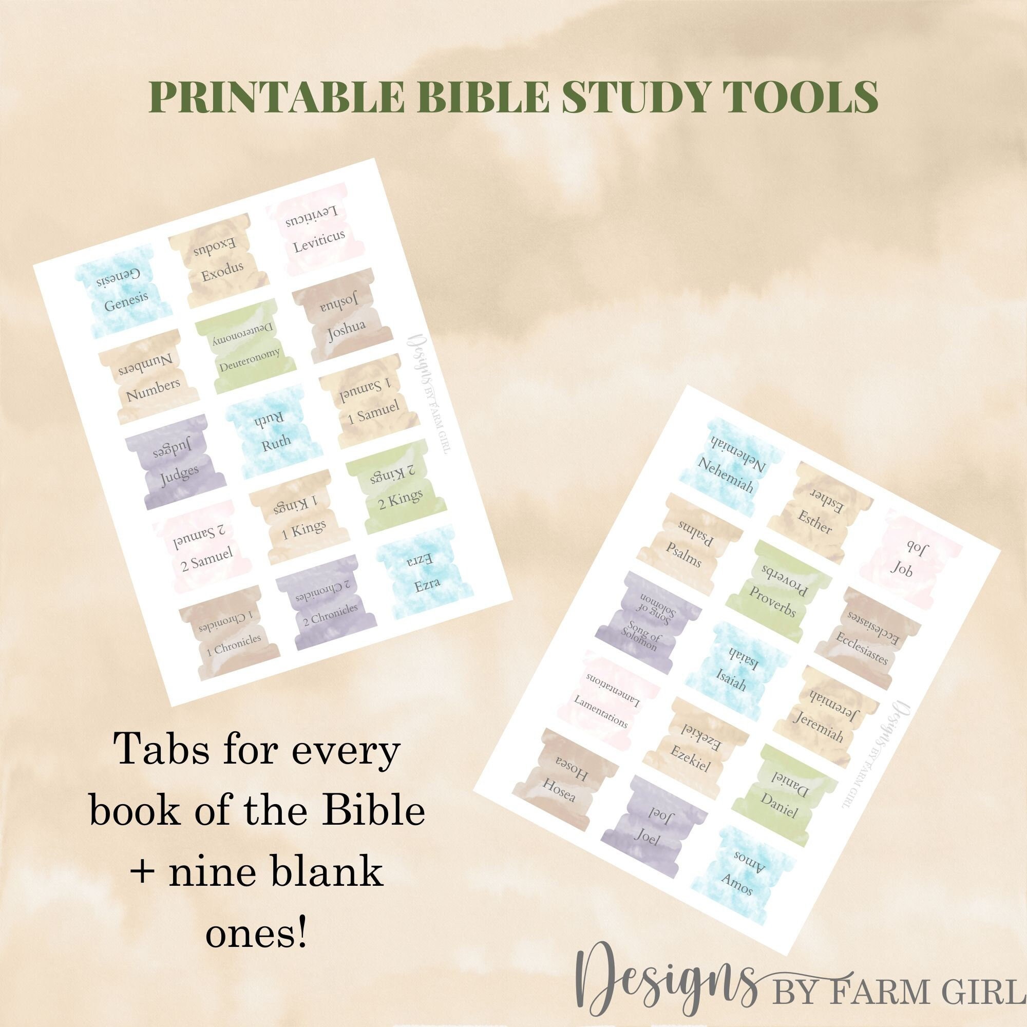 Printable Bible Study Bundle, Printable Bible Tabs, Bible Reading ...