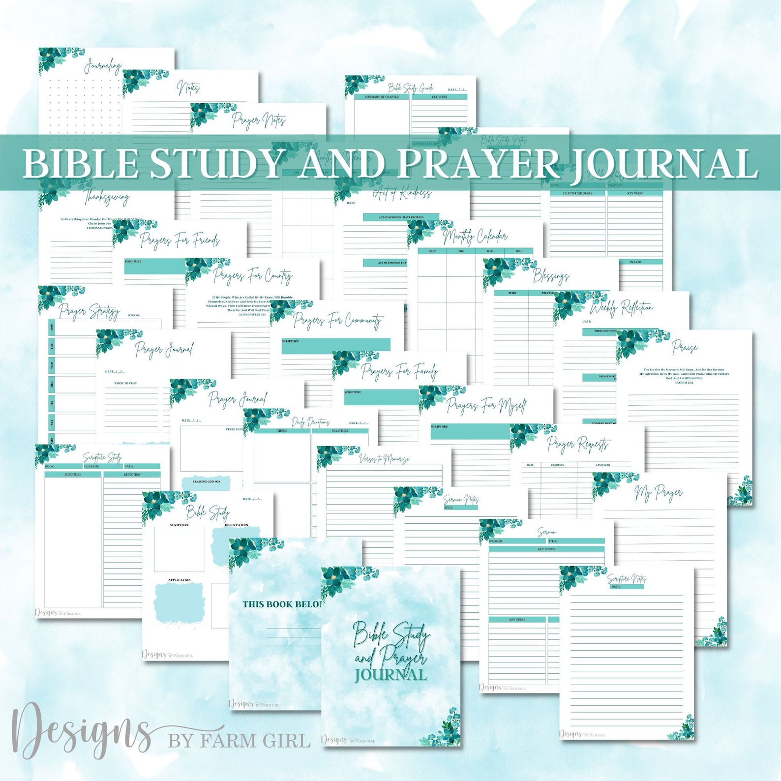 Printable Bible Study and Prayer Journal, Bible Study Printables, Bible ...