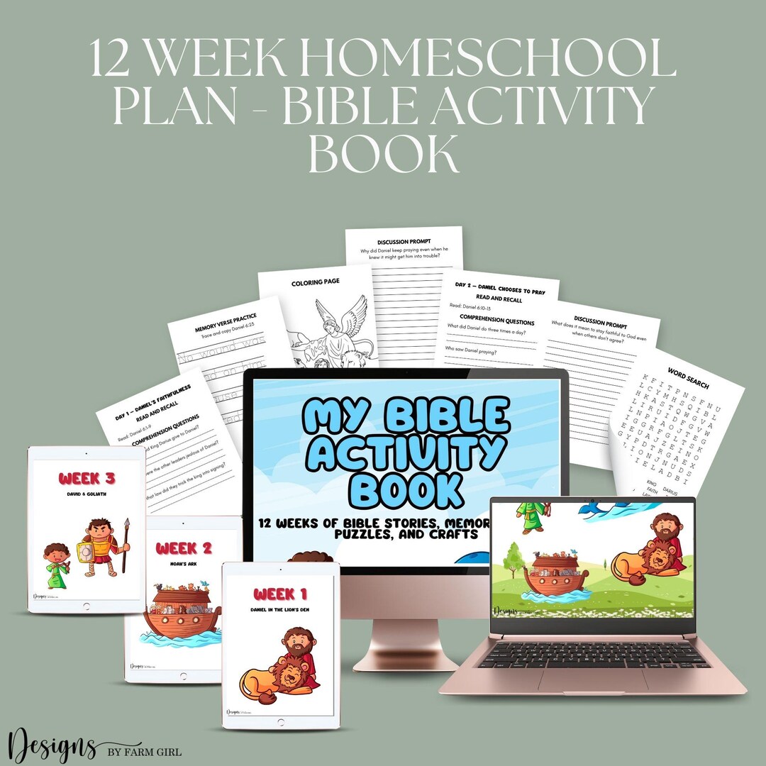 12-week Bible Activity Book for Kids | Homeschool Printable - Etsy