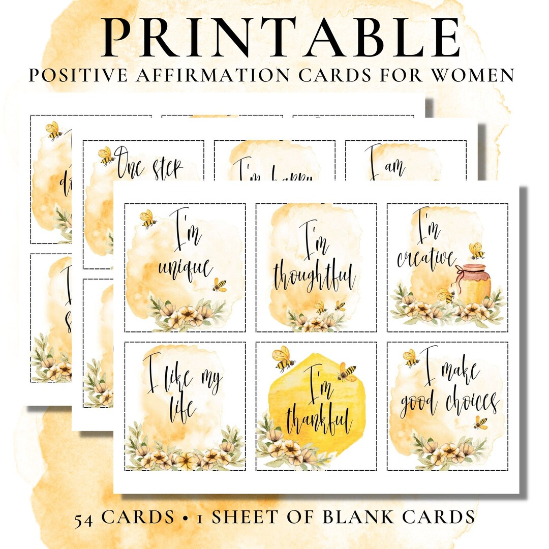 Affirmation Cards, 54 Affirmation Cards for Women, Daily Affirmations ...