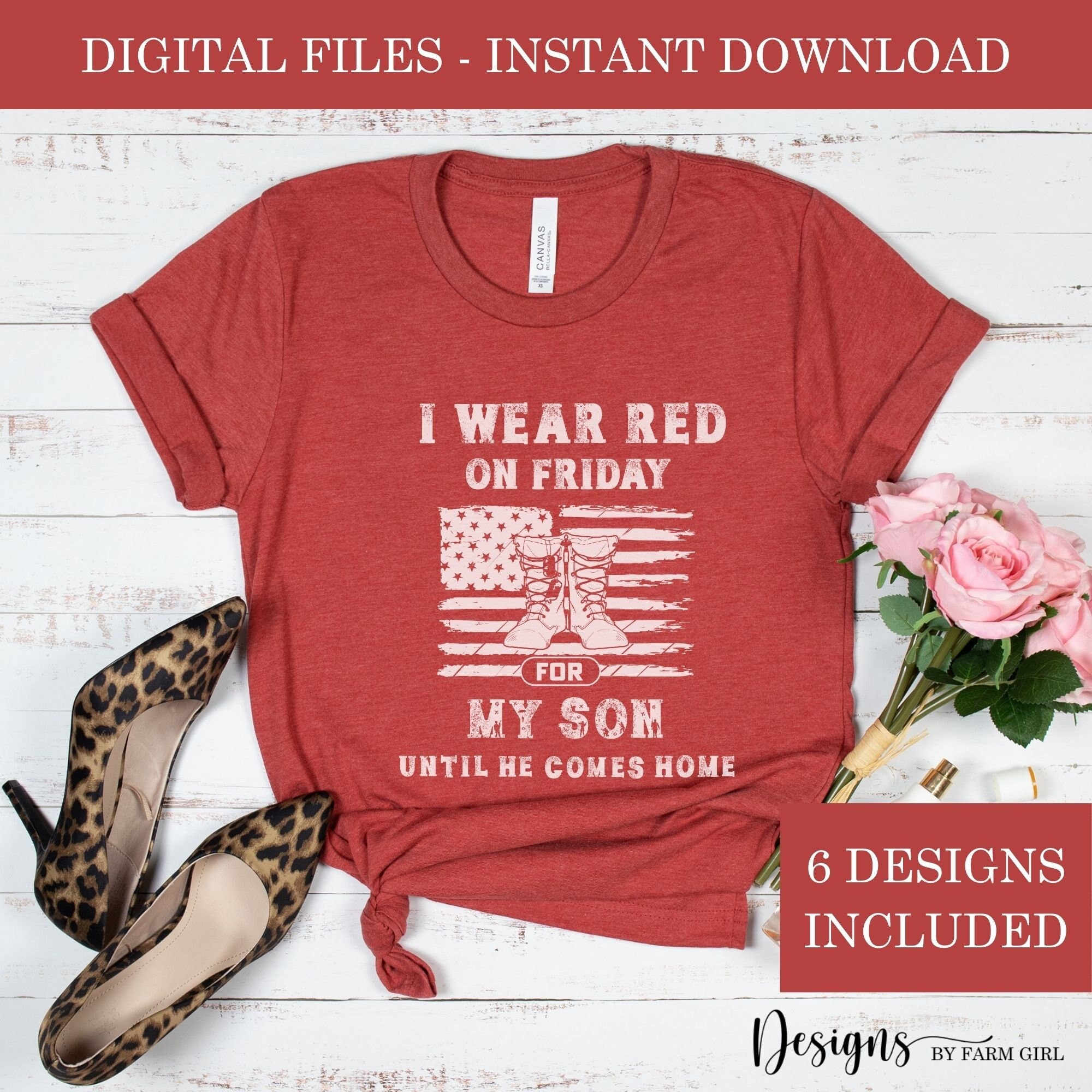 I Wear Red on Friday Military Support SVG, Support Our Troops SVG, I ...