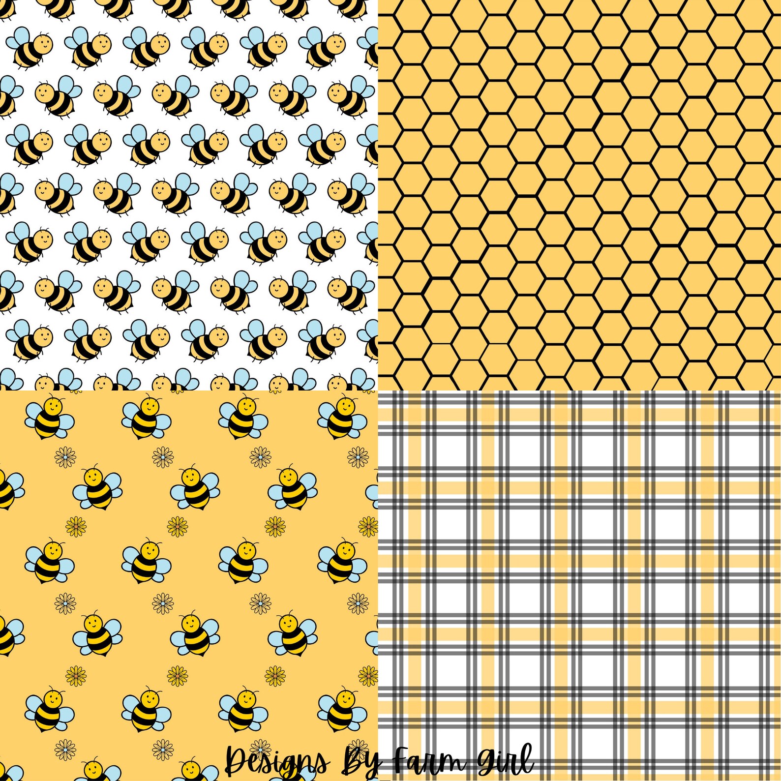Honey Bee Digital Paper Pack Bumble Bee Paper Pack Bee - Etsy