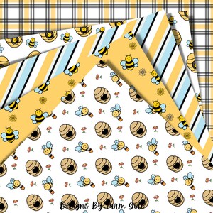Honey Bee Digital Paper Pack | Bumble Bee Paper Pack | Bee Paper ...