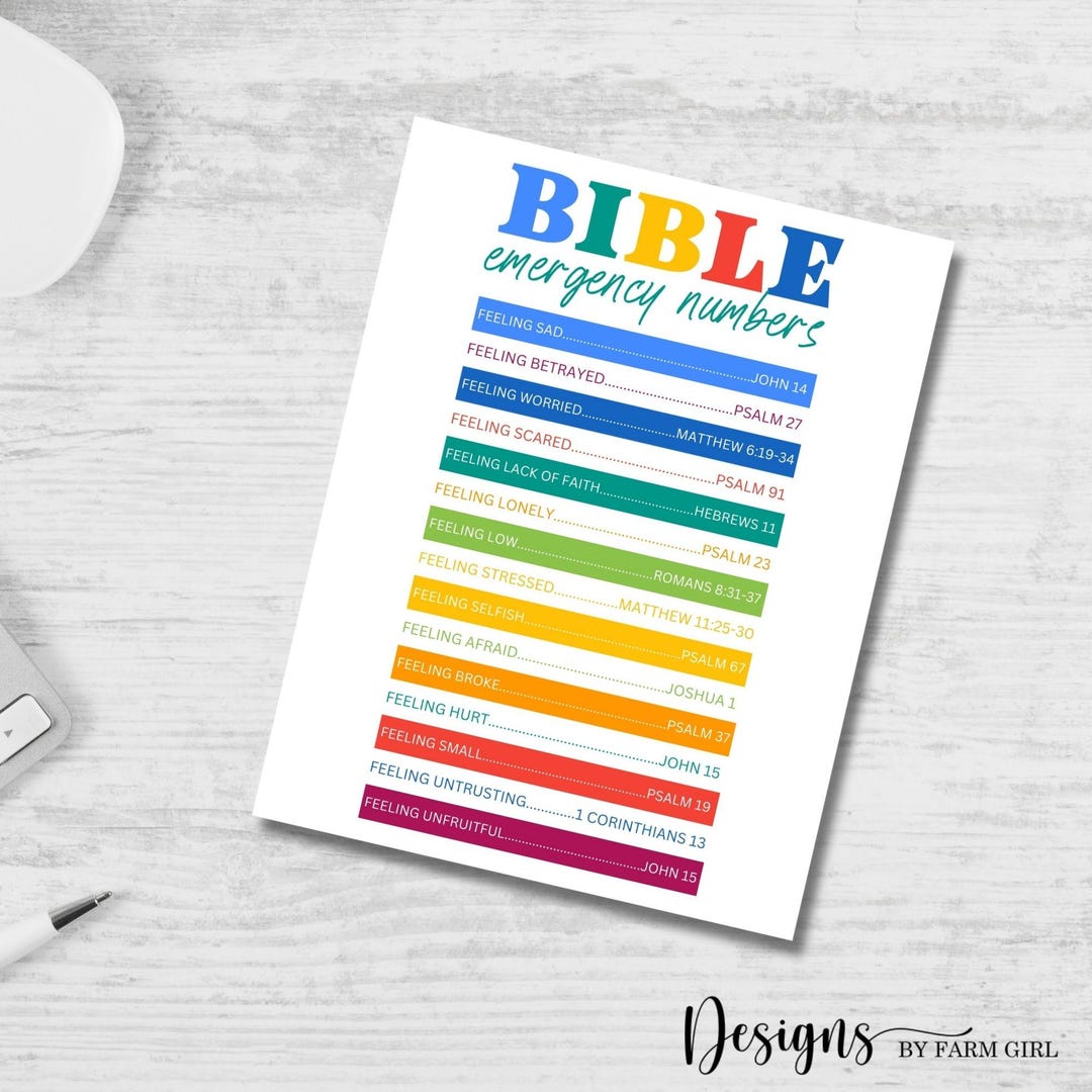 Bible Emergency Numbers Printable, Bible Emergency Numbers PNG ...