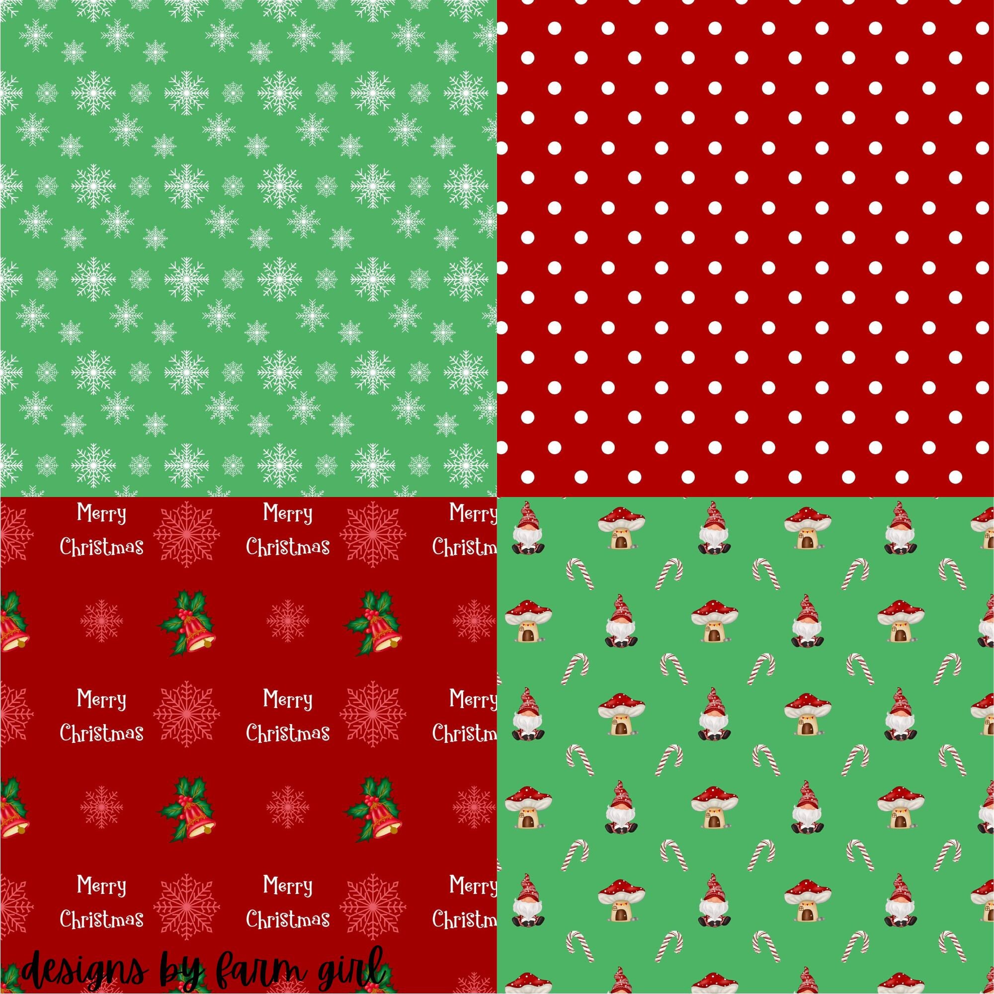 Christmas Gnomes Digital Paper Pack Christmas Paper Pack - Etsy