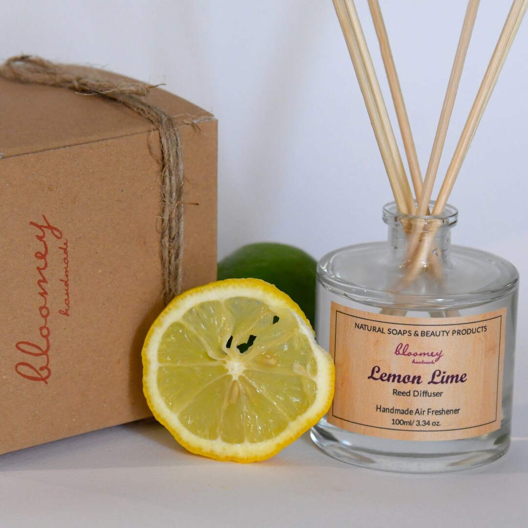 Lemon Reed Diffuser Refreshing Home Scent Lemon Lime Air - Etsy España