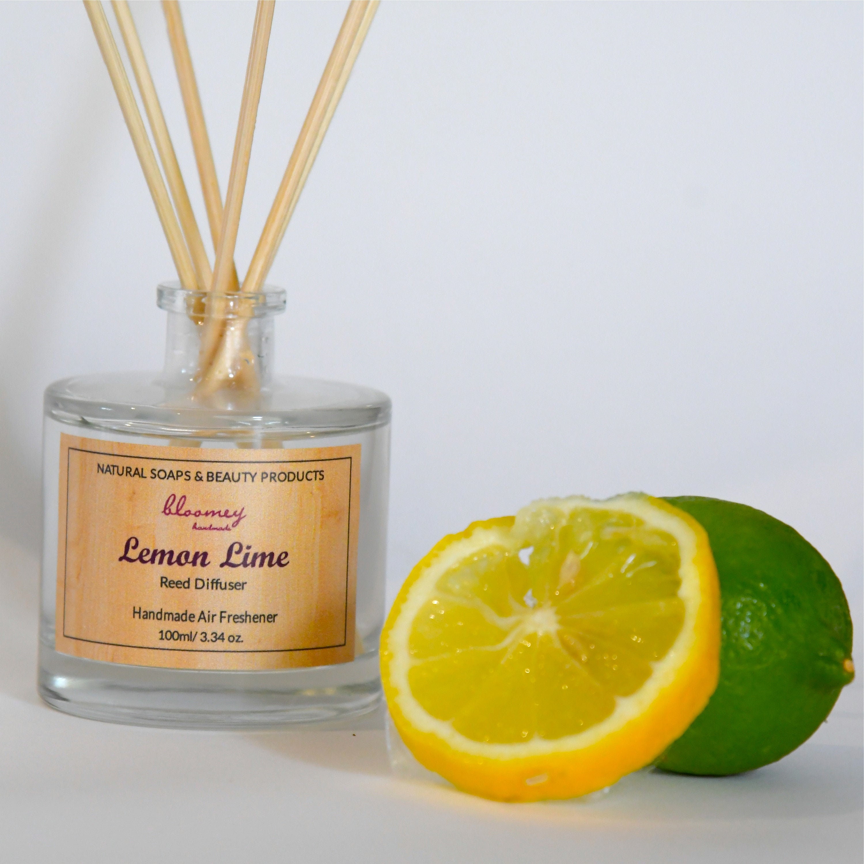 Lemon Reed Diffuser Refreshing Home Scent Lemon Lime Air - Etsy España