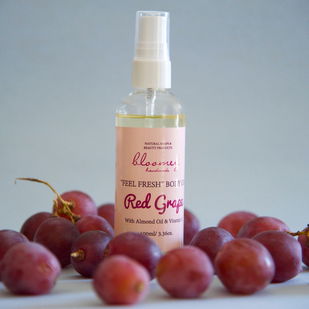 Red Grape Body Oil, Hydrating Scented Moisturizer With Almond Oil - Etsy