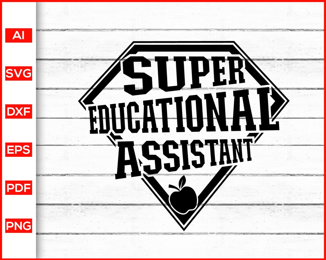 Super Educational Assistant Svg Super Teacher Svg School | Etsy