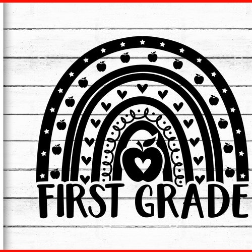 First Grade Svg Rainbow School Svg Back to School Svg - Etsy