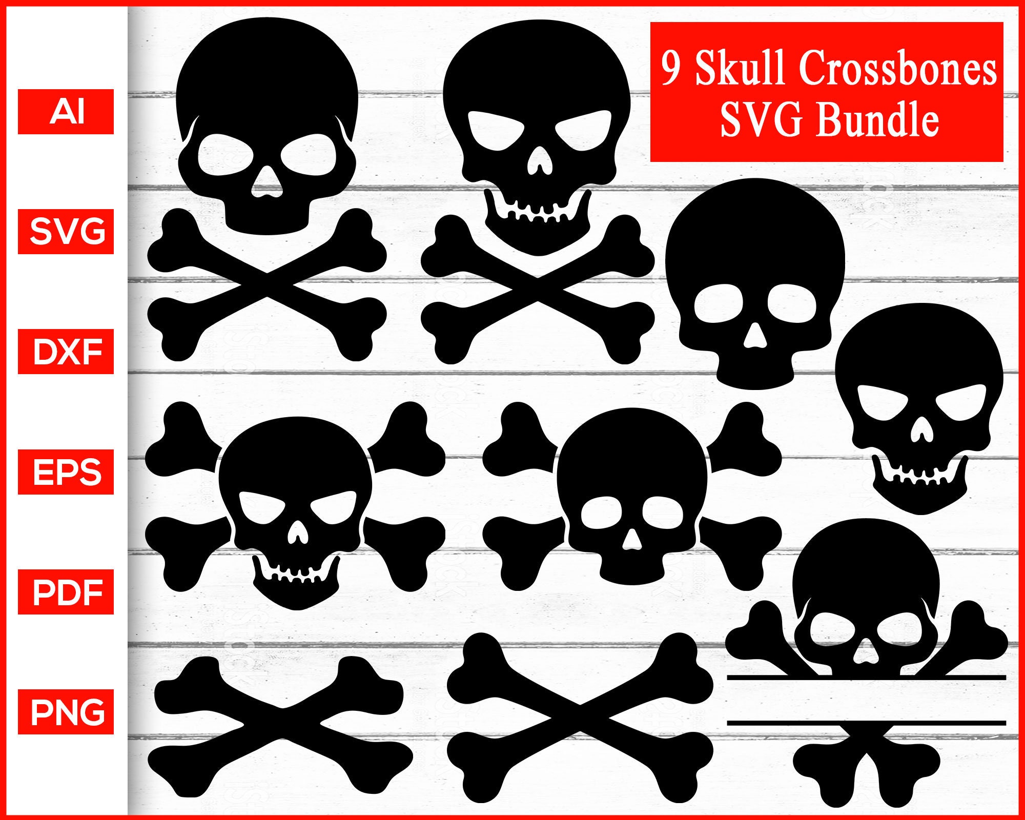 Skull Crossbones Svg Skull Svg Bones Svg Silhouette - Etsy