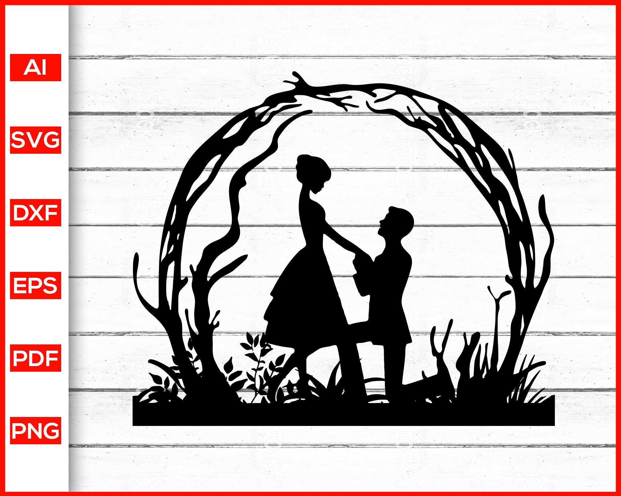 Proposal Couple Svg Wedding Svg Anniversary Svg Clipart | Etsy