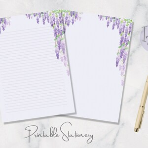 Wisteria Printable Stationery Floral Letter Writing Paper Spring Summer ...