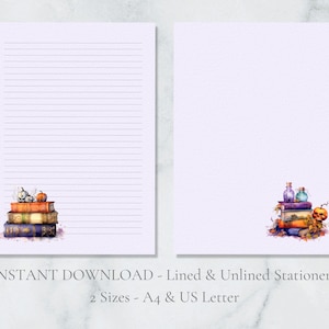 Halloween Spell Books Printable Stationery Jack O Lantern Writing Paper ...